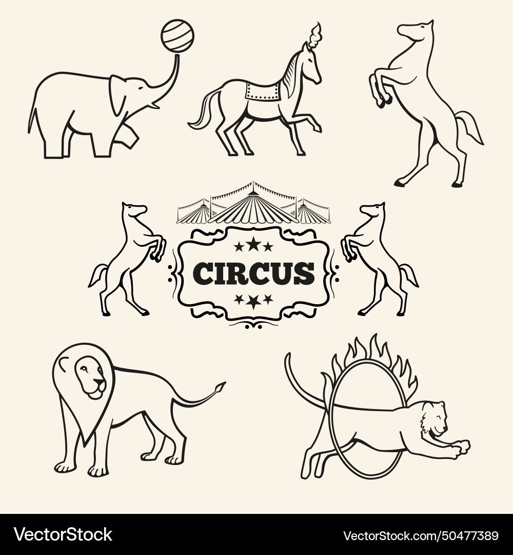Animal emblems logos labels set Royalty Free Vector Image