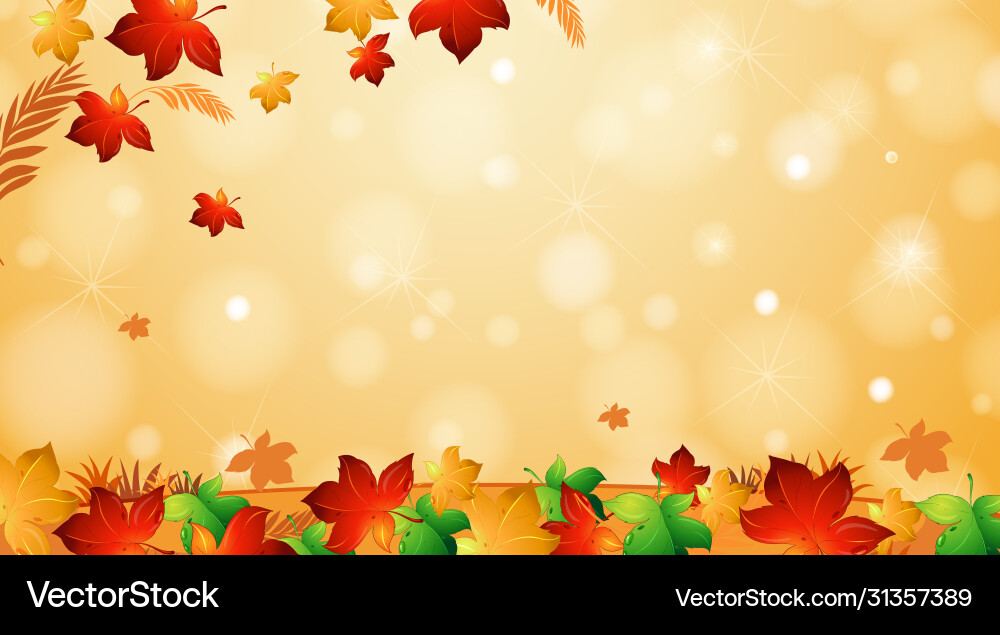 Background design template with colorful leaves Vector Image