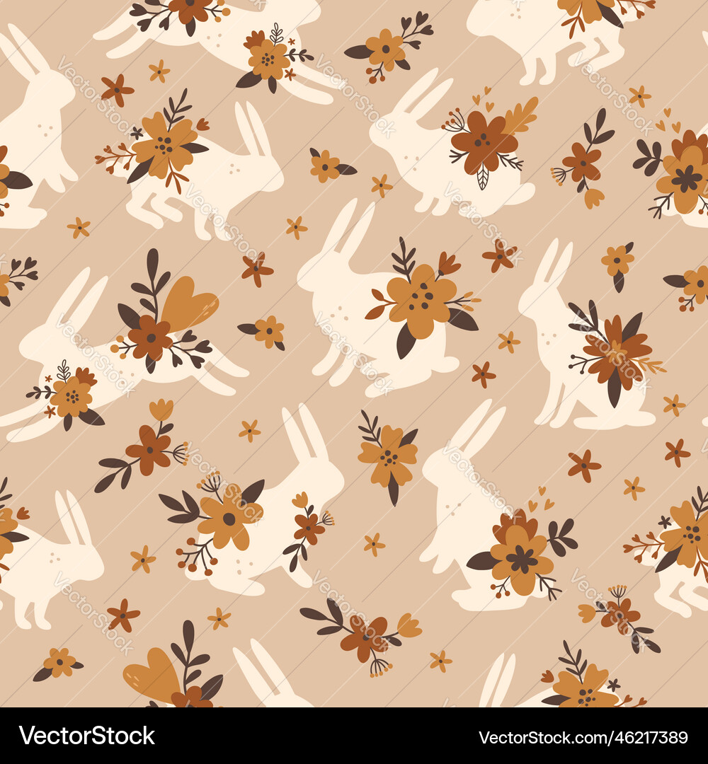 Boho Easter Bunny Pattern – Royalty-Free Vector | VectorStock