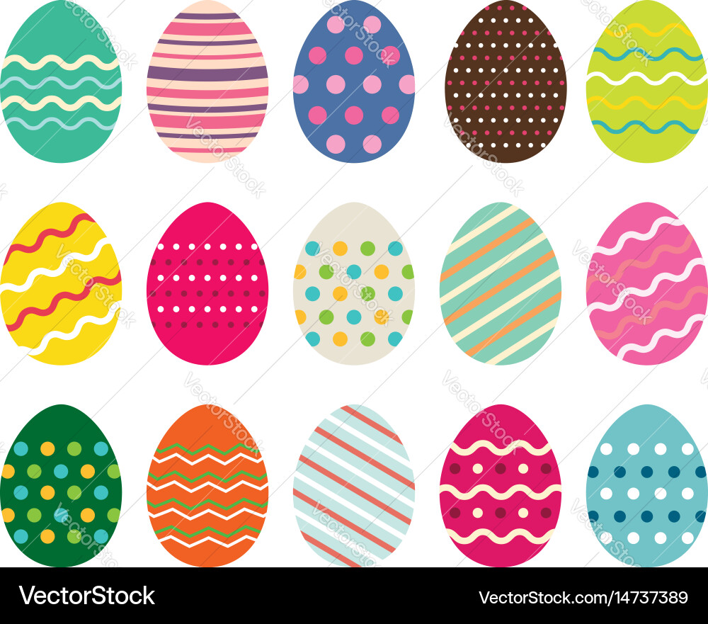 Colorful Easter Eggs Set – Royalty-Free Vector | VectorStock