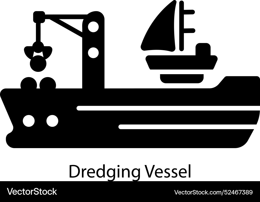 Dredging vessel Royalty Free Vector Image - VectorStock