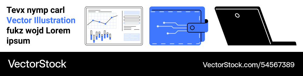 Financial growth charts digital wallet and Vector Image
