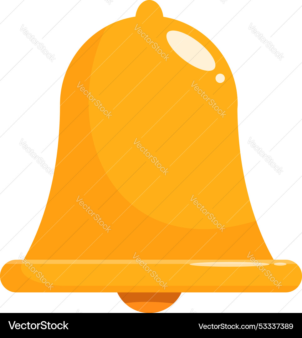 Golden bell announcing important event with loud Vector Image