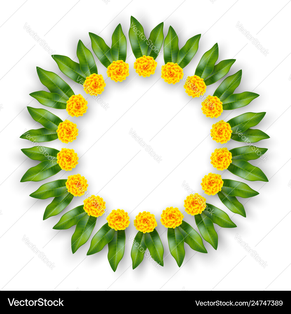 Indian floral wreath Royalty Free Vector Image
