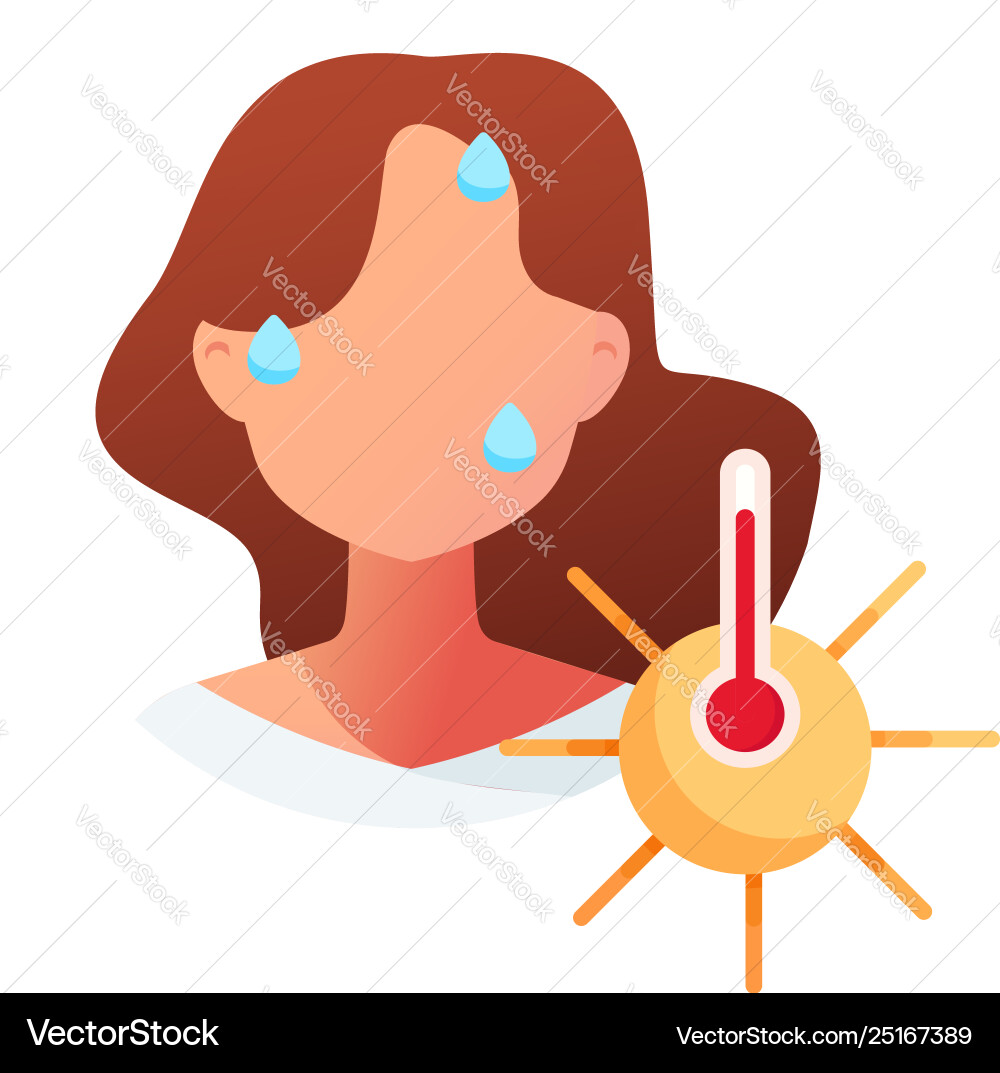 Junge Frau die ein Hitzeschlag wurde Lizenzfreier Vektor