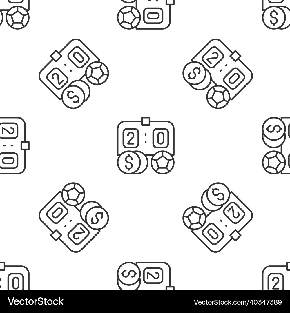 Soccer Betting Pattern - Grey Line Royalty Free Vector Image
