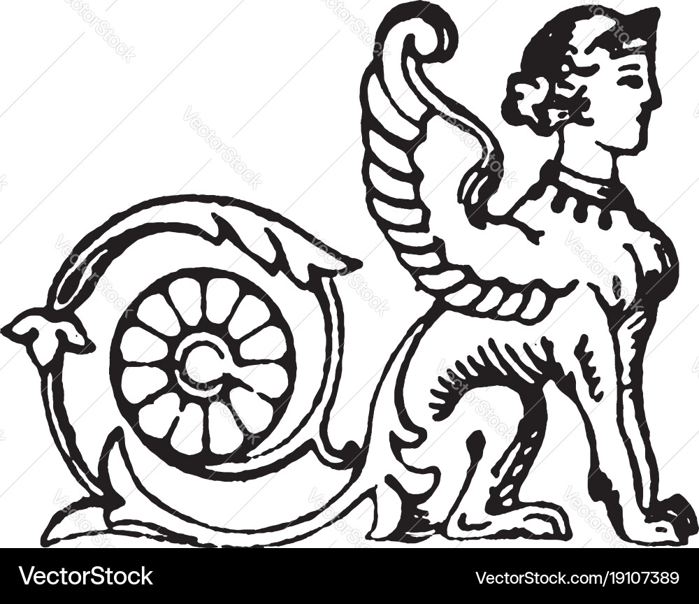 Sphinx vintage Royalty Free Vector Image - VectorStock