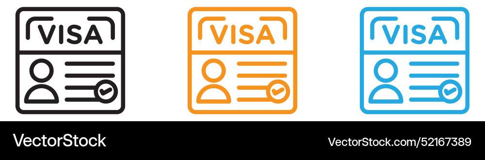 Start up visa icon logo set collection for web Vector Image