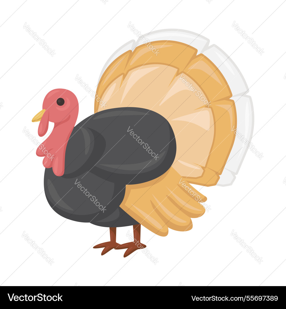 Turkey sign emoji icon thanksgiving Royalty Free Vector