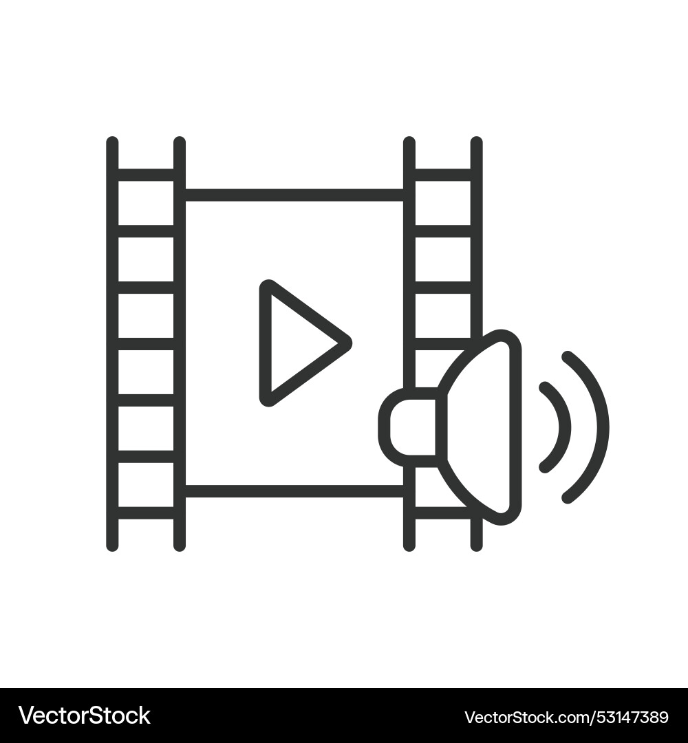 Video sound in line design Royalty Free Vector Image