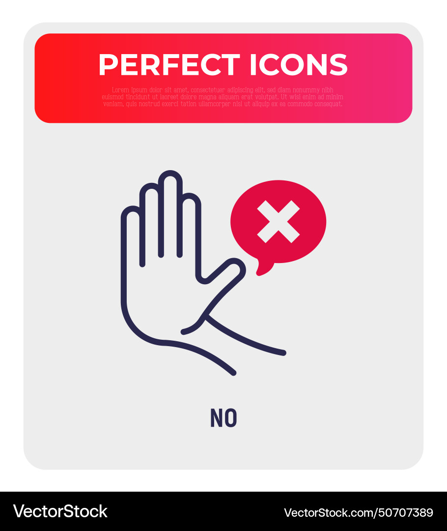 Warning symbol stop hand gesture and speech Vector Image