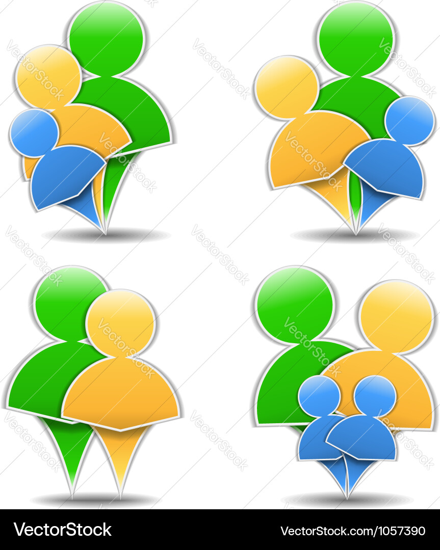 Abstract family icons Royalty Free Vector Image