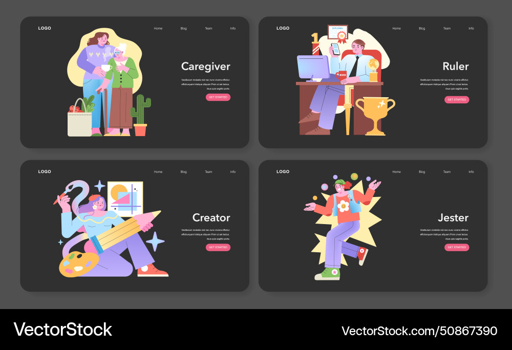 Archetype set Royalty Free Vector Image - VectorStock