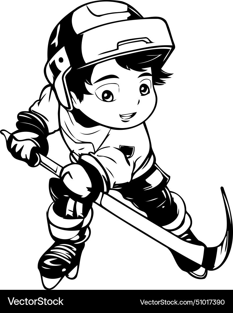 Cartoon hockey player Royalty Free Vector Image
