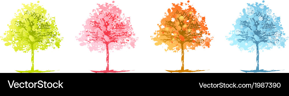 Colorful Seasonal Trees Royalty Free Vector Image