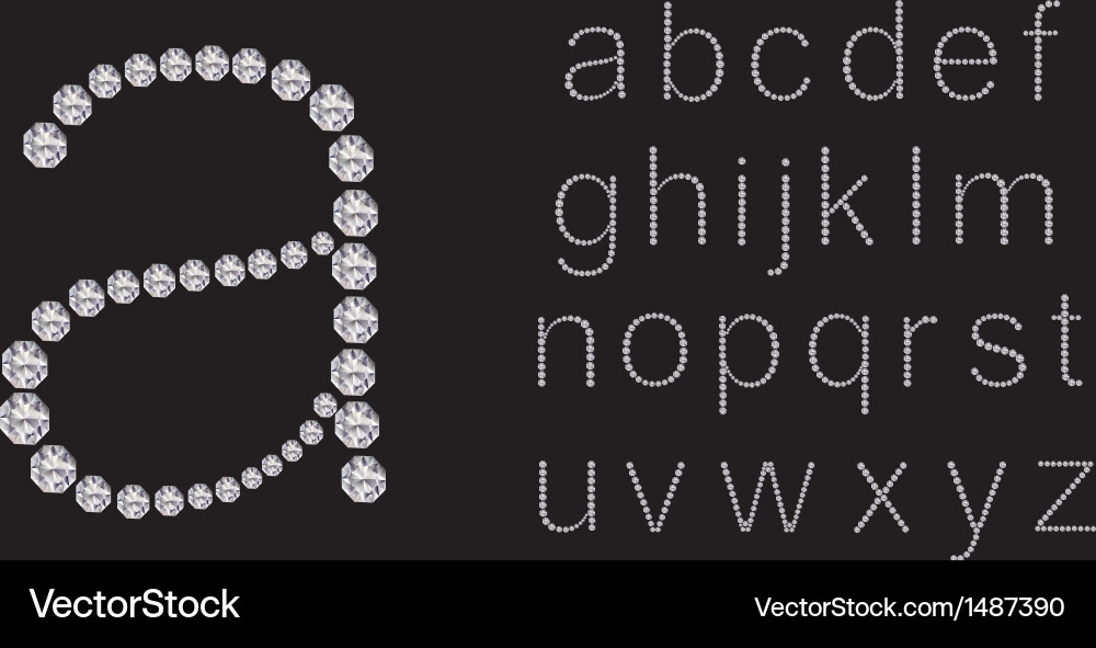 Diamond Alphabet Letters Royalty Free Vector Image