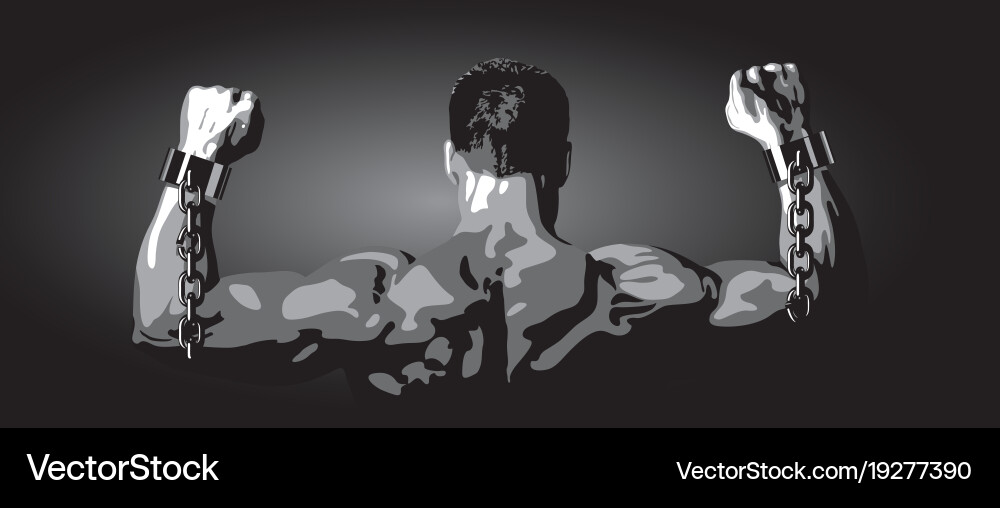 Free man on a black background Royalty Free Vector Image