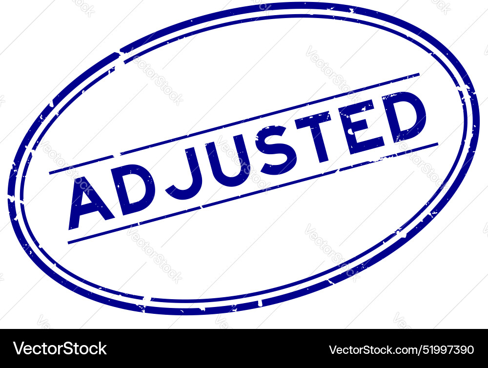 Grunge blue adjusted word oval rubber seal stamp Vector Image
