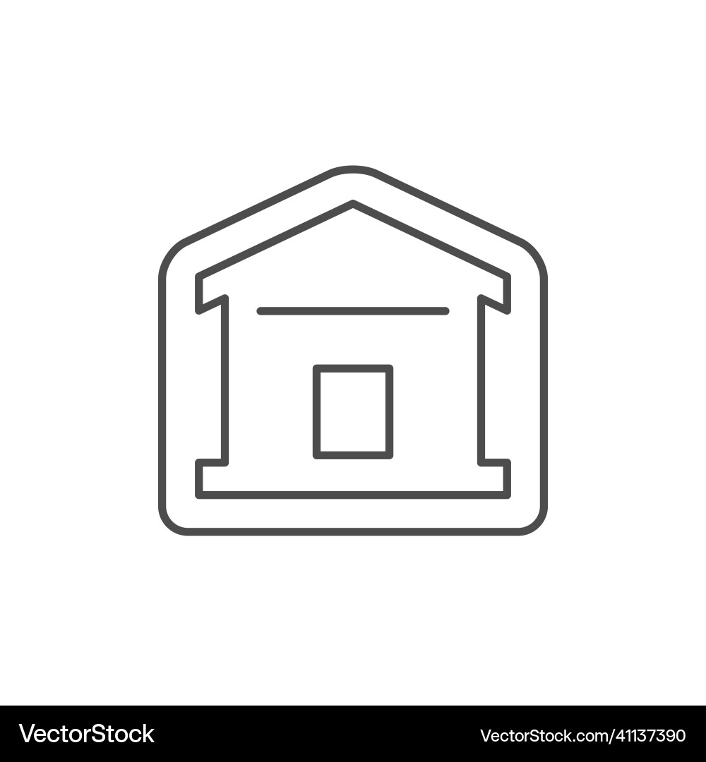 House insulation line outline icon Royalty Free Vector Image