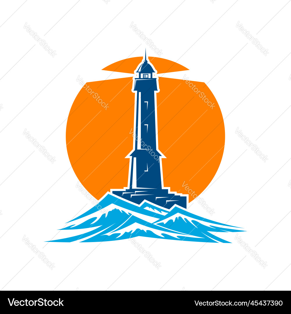 Lighthouse tower or beacon icon Royalty Free Vector Image