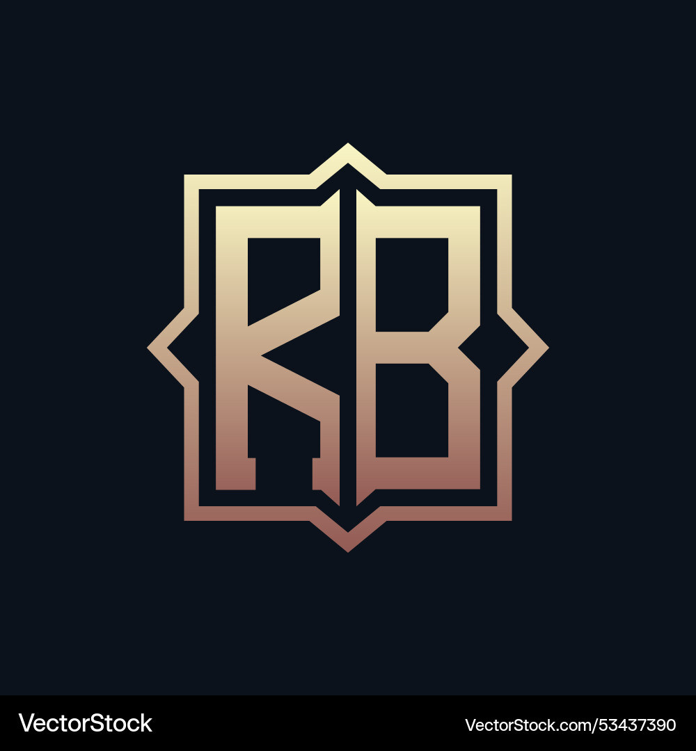 Luxury initial rb monogram logo design elegant Vector Image
