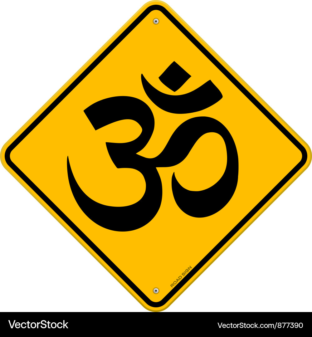 Om yellow sign Royalty Free Vector Image - VectorStock