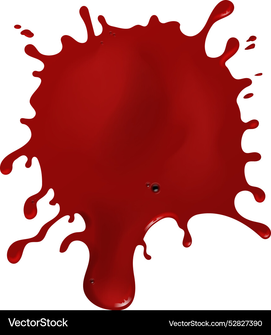 Realistic blood splash red paint splatter drops Vector Image