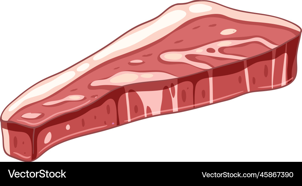 Simple red meat isolated Royalty Free Vector Image