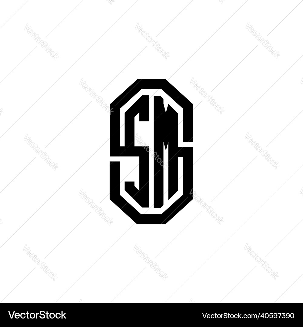 Sm logo modern vintage monogram style Royalty Free Vector