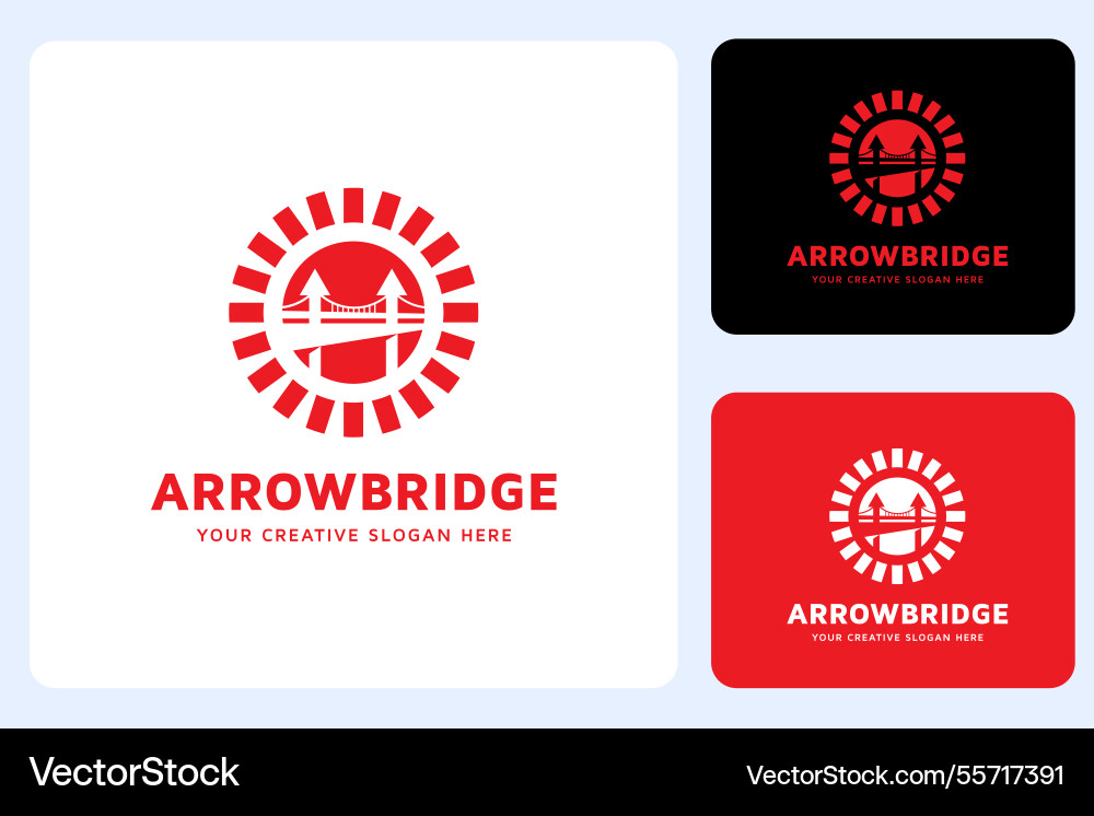 Arrow bridge logo design template Royalty Free Vector Image