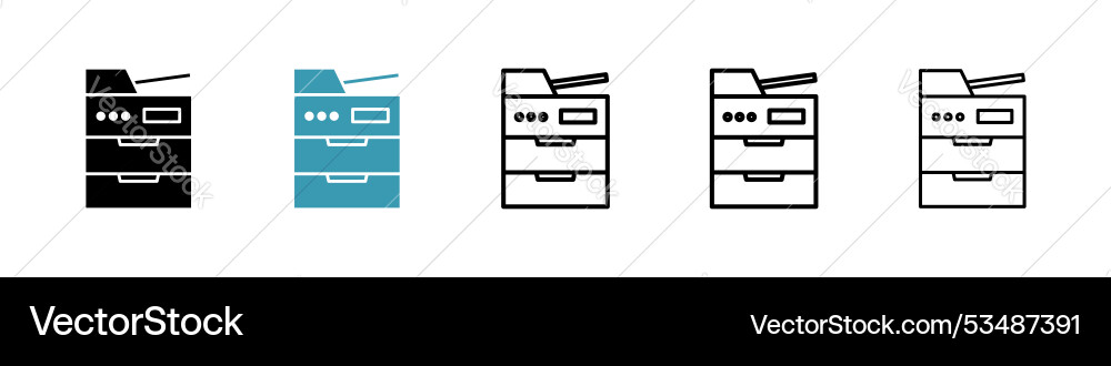 Copy machineline in thin line black color flat Vector Image