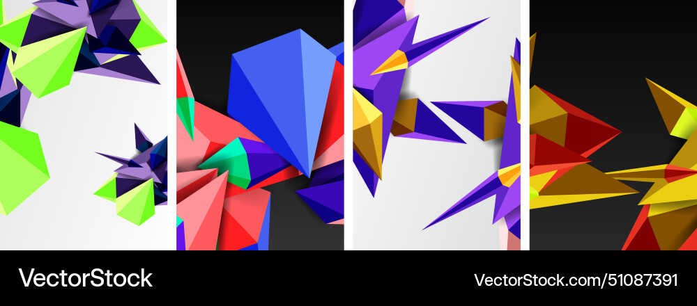 Creative arts with electric blue triangles Vector Image