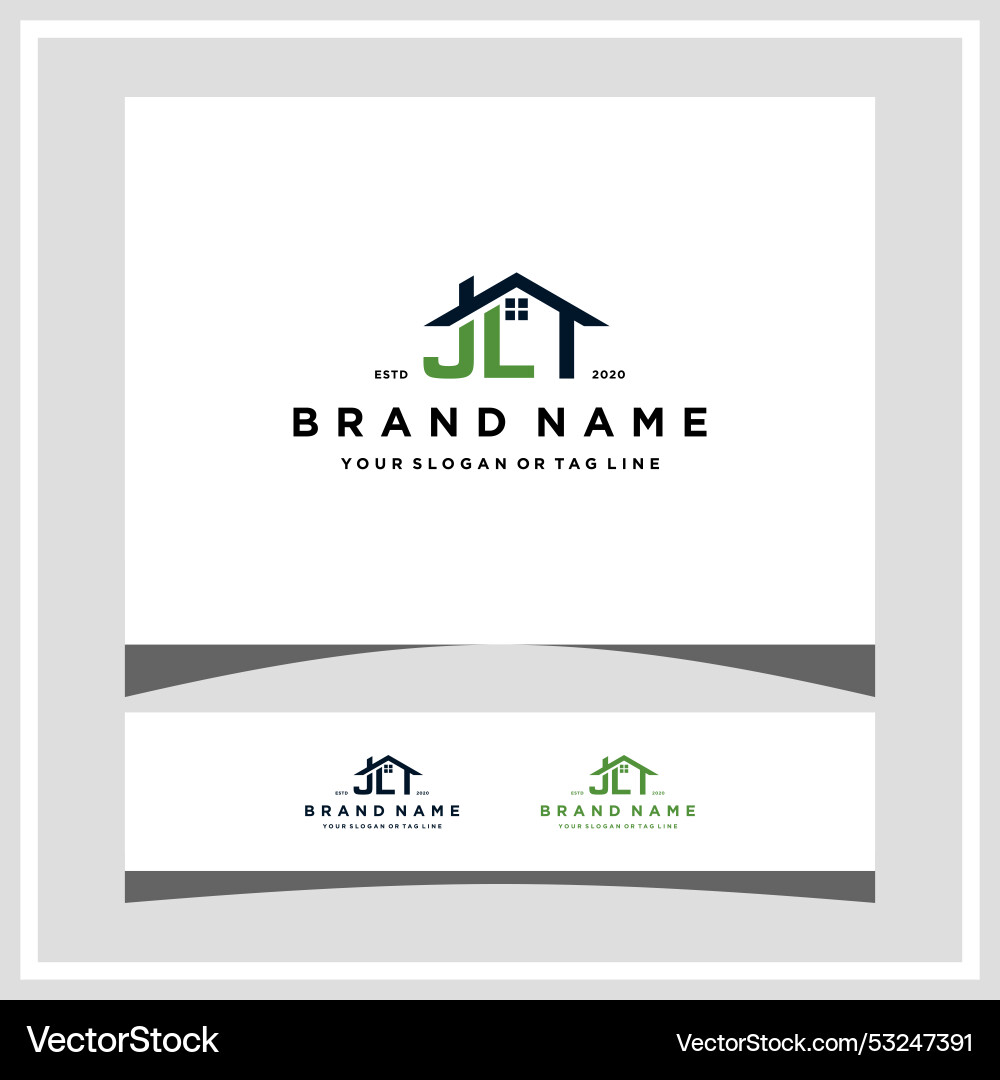 Creative letter jl home logo design Royalty Free Vector