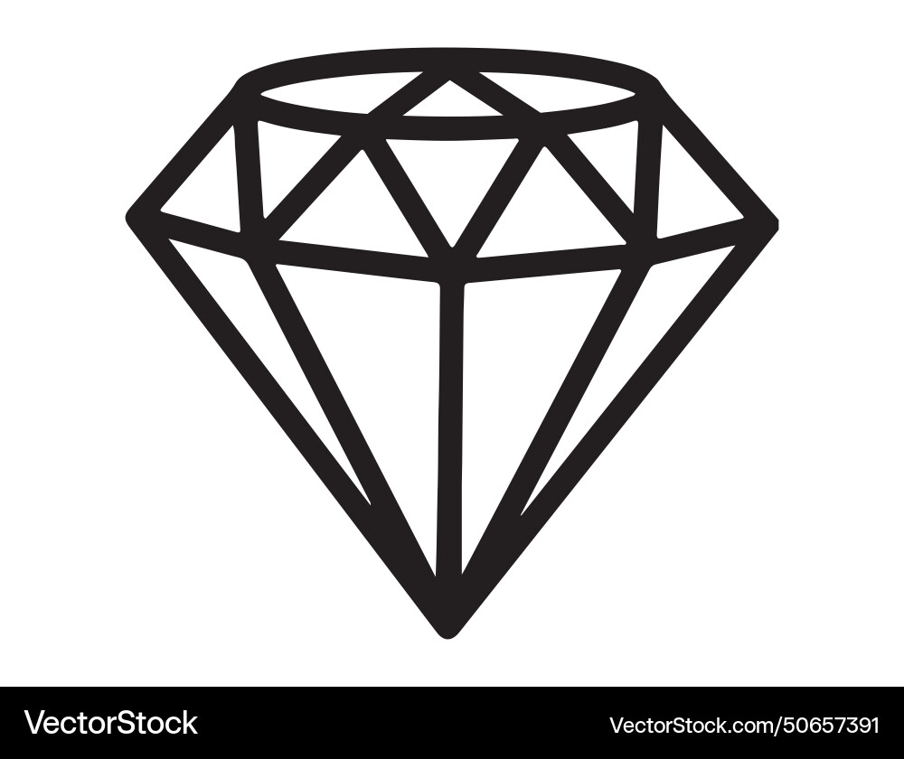 Diamond shape silhouette art Royalty Free Vector Image
