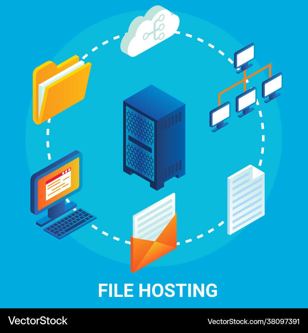 File hosting service flowchart Royalty Free Vector Image