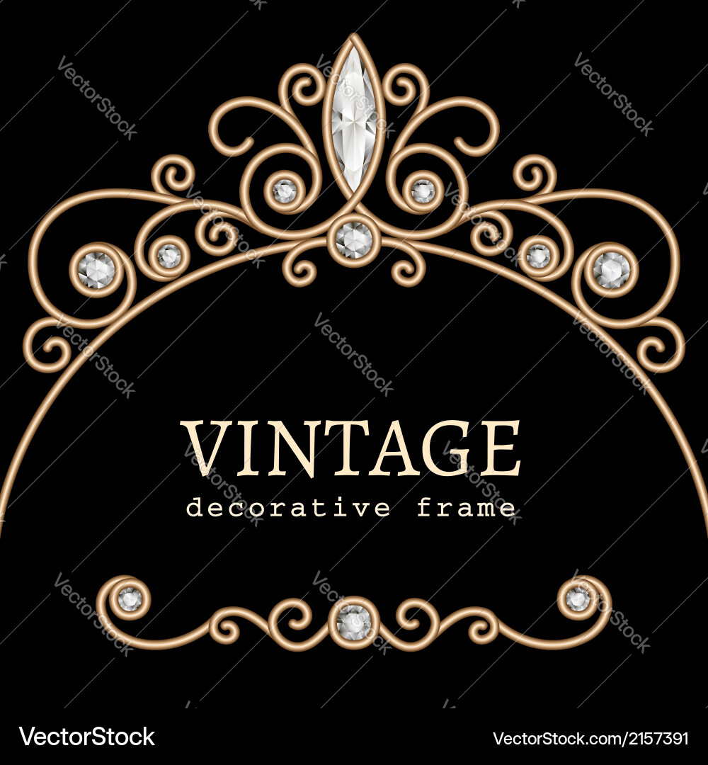 Gold jewelry vignette Royalty Free Vector Image