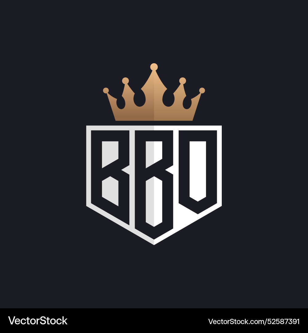 Luxury bbo logo with crown elegant initials Vector Image
