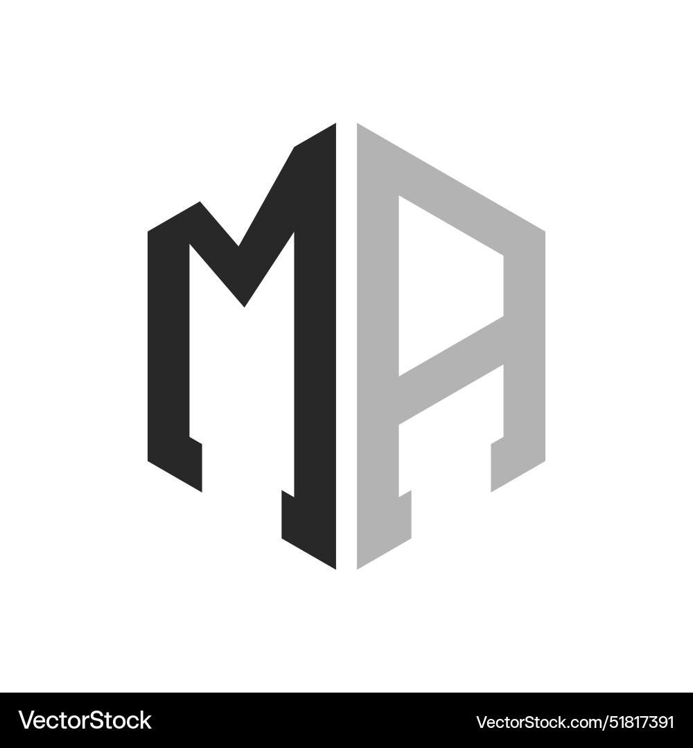 Modern unique hexagon letter ma logo design Vector Image