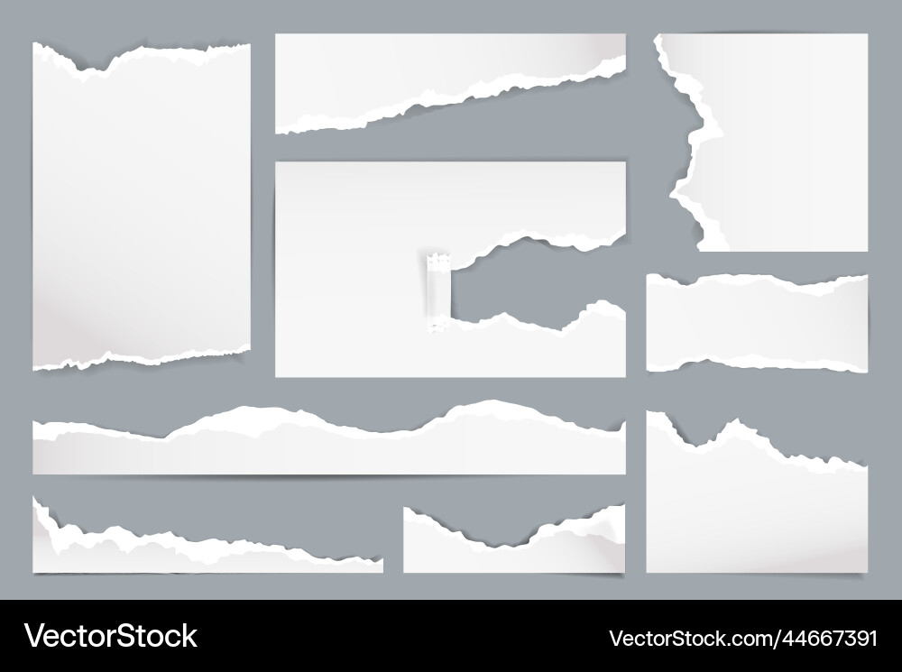 Ripped Paper Set - Realistic Damage Royalty Free Vector