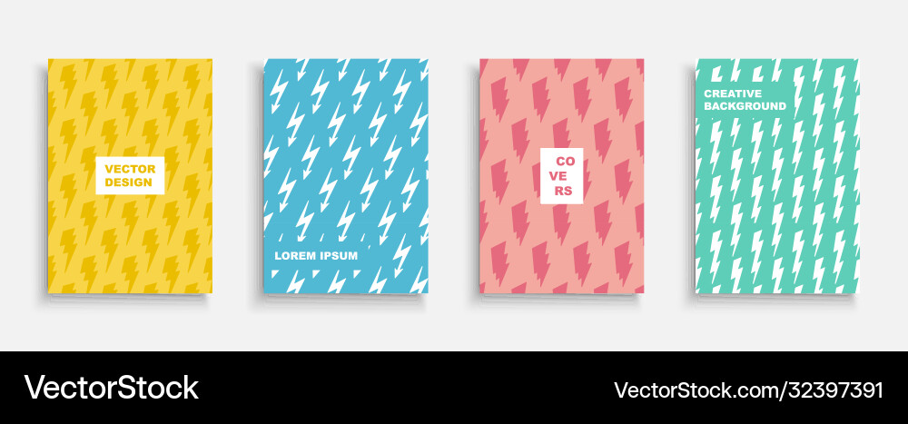 Set bright decorative covers templates Royalty Free Vector