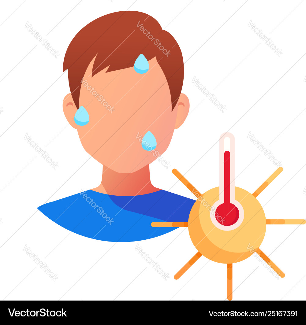 Summer heat sunstroke Royalty Free Vector Image