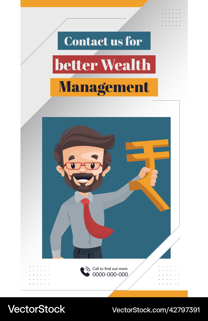 Wealth management portrait template design Vector Image
