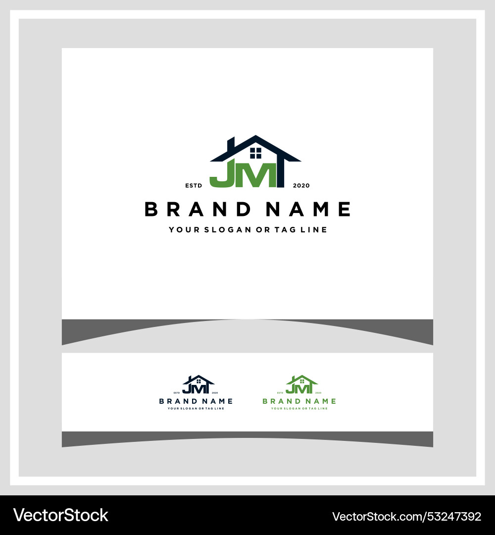 Creative letter jm home logo design Royalty Free Vector
