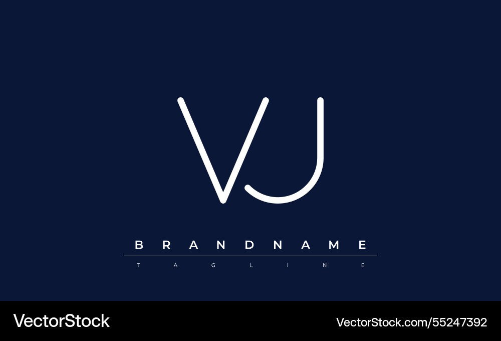 Creative vj letter initial logo image Royalty Free Vector