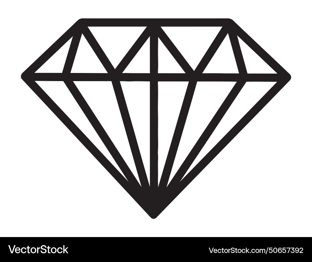 Diamond shape silhouette art Royalty Free Vector Image