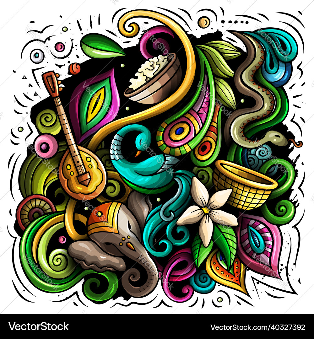 India hand drawn doodles Royalty Free Vector Image