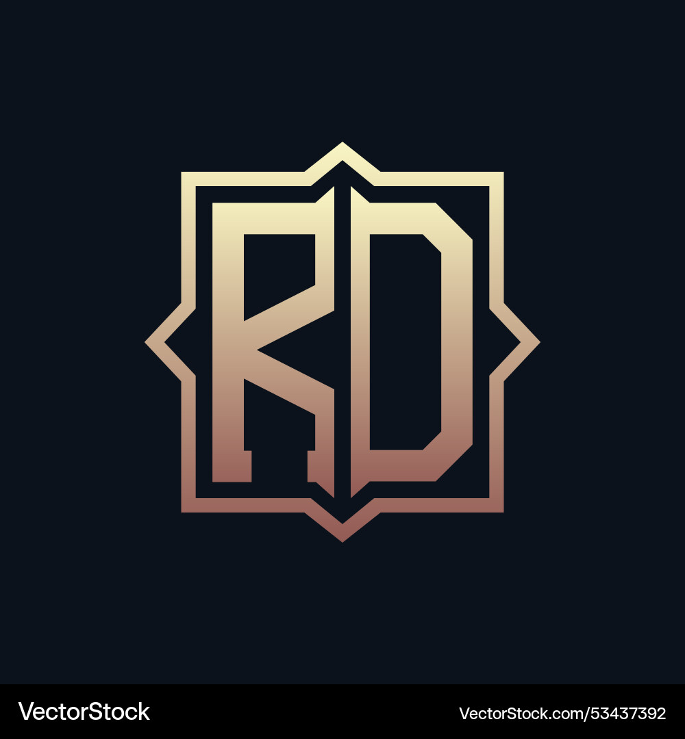 Luxury initial rd monogram logo design elegant Vector Image