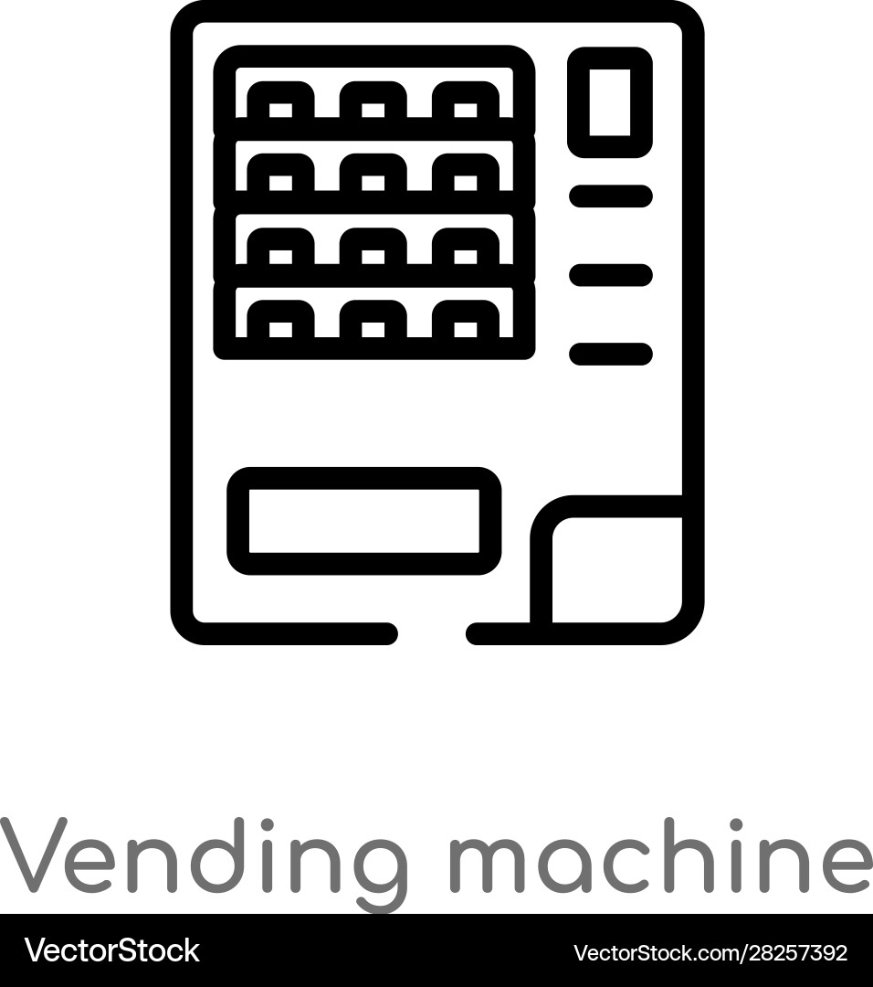 Outline vending machine icon isolated black Vector Image