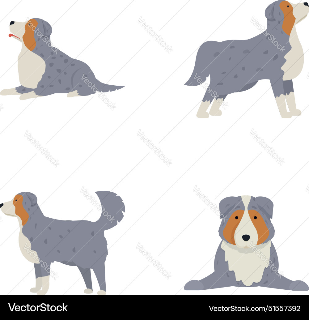 Set of cartoon dog Royalty Free Vector Image - VectorStock