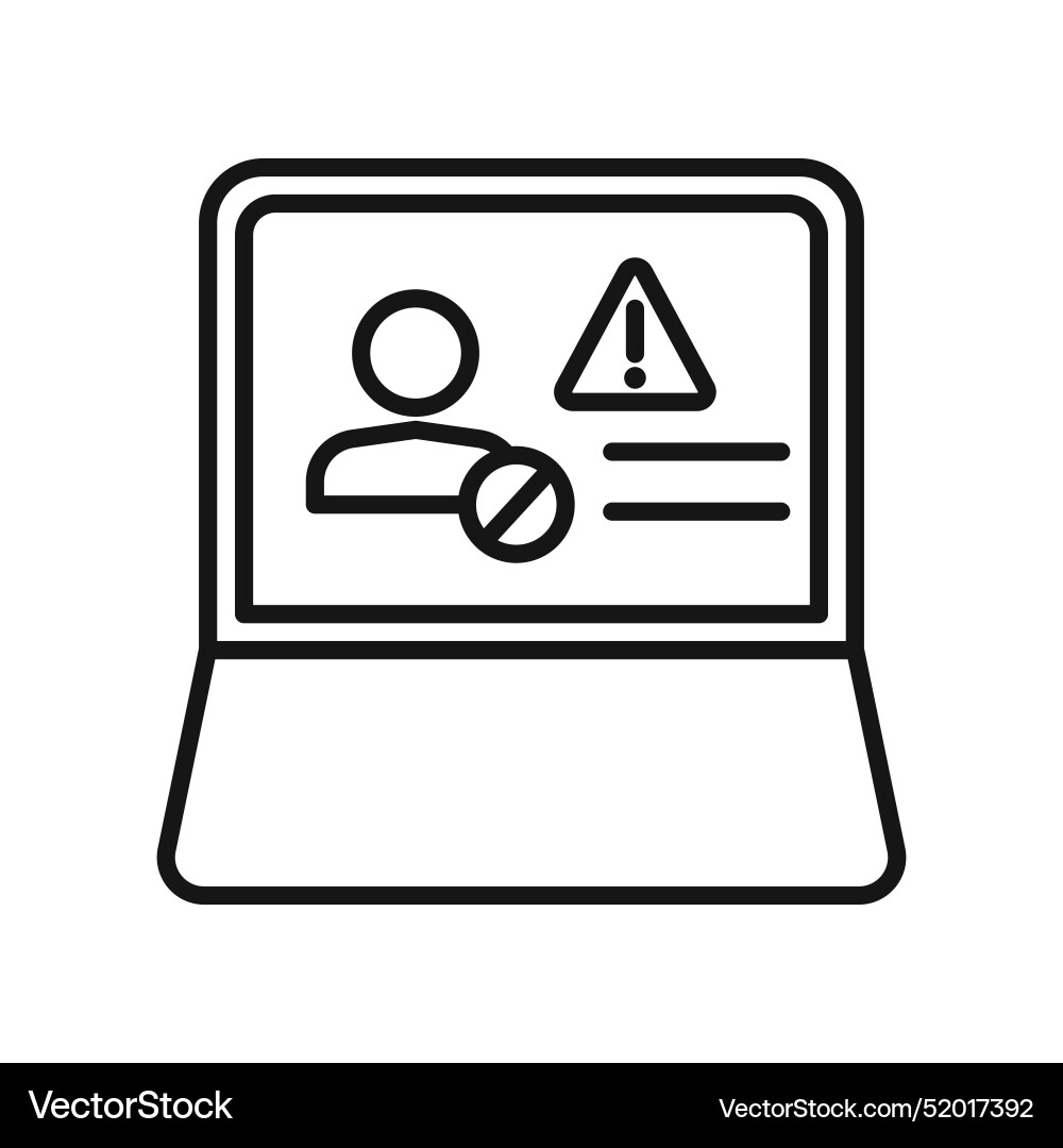 Unauthorized access icon black line art Royalty Free Vector